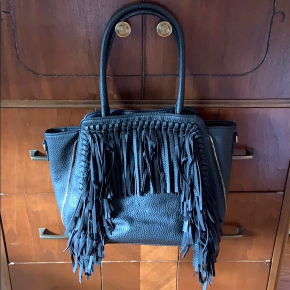 Bags | Black Fringe Bag | Poshmark